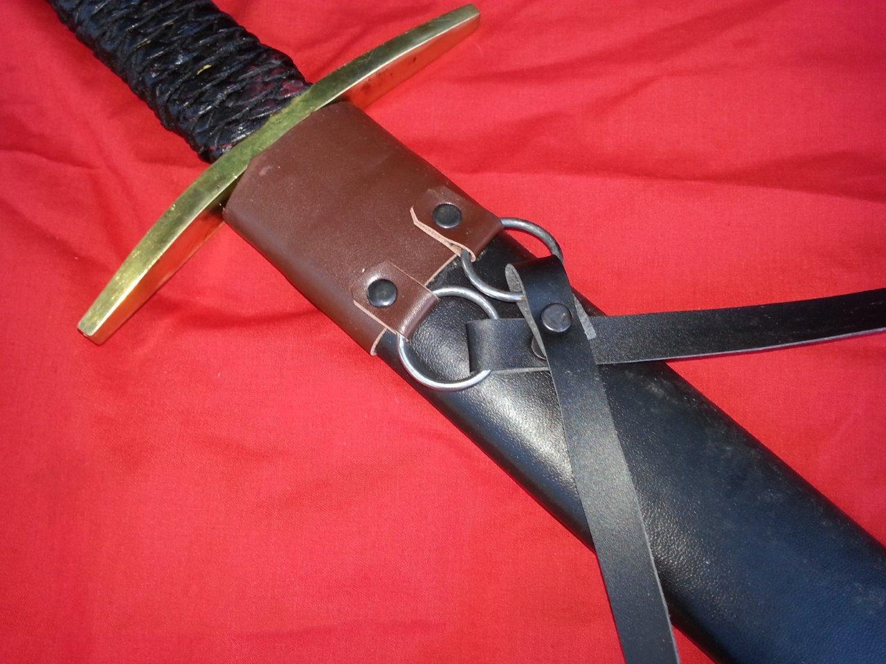 Leather Bound wooden sword scabbard and belt
