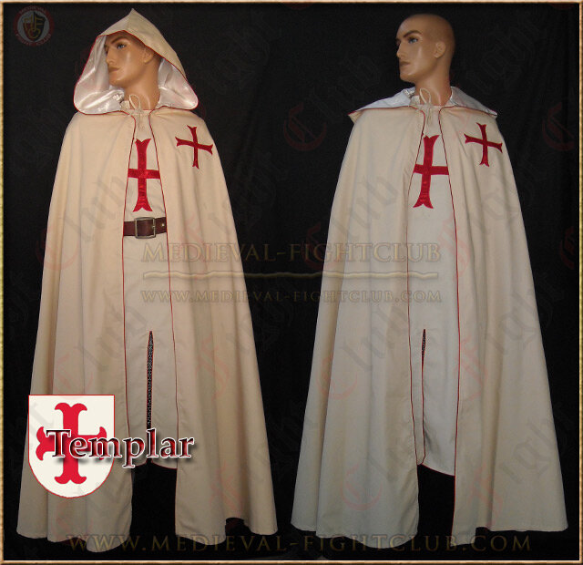 Medieval Crusader Costume Templar Knights - Tunic and Cloak