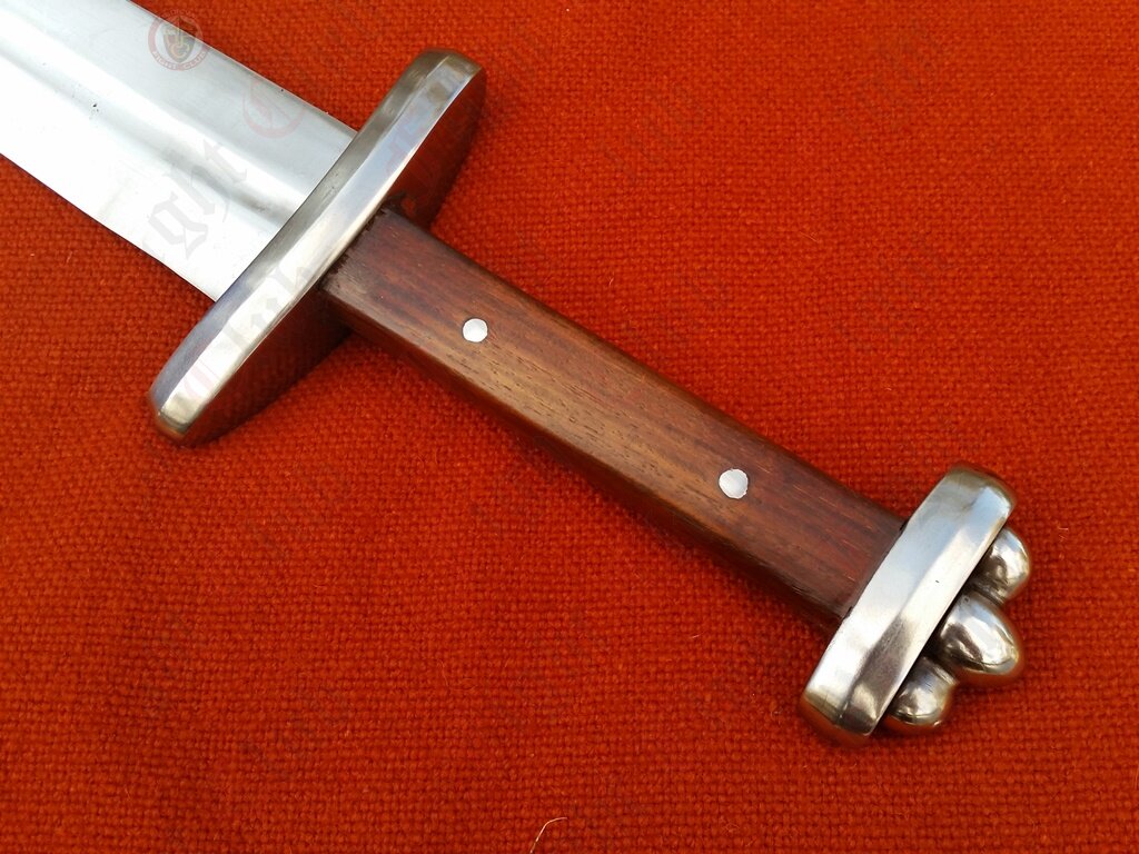 Full Tang Saxon Migration Sword with 3-Lobed Pommel & Scabbard