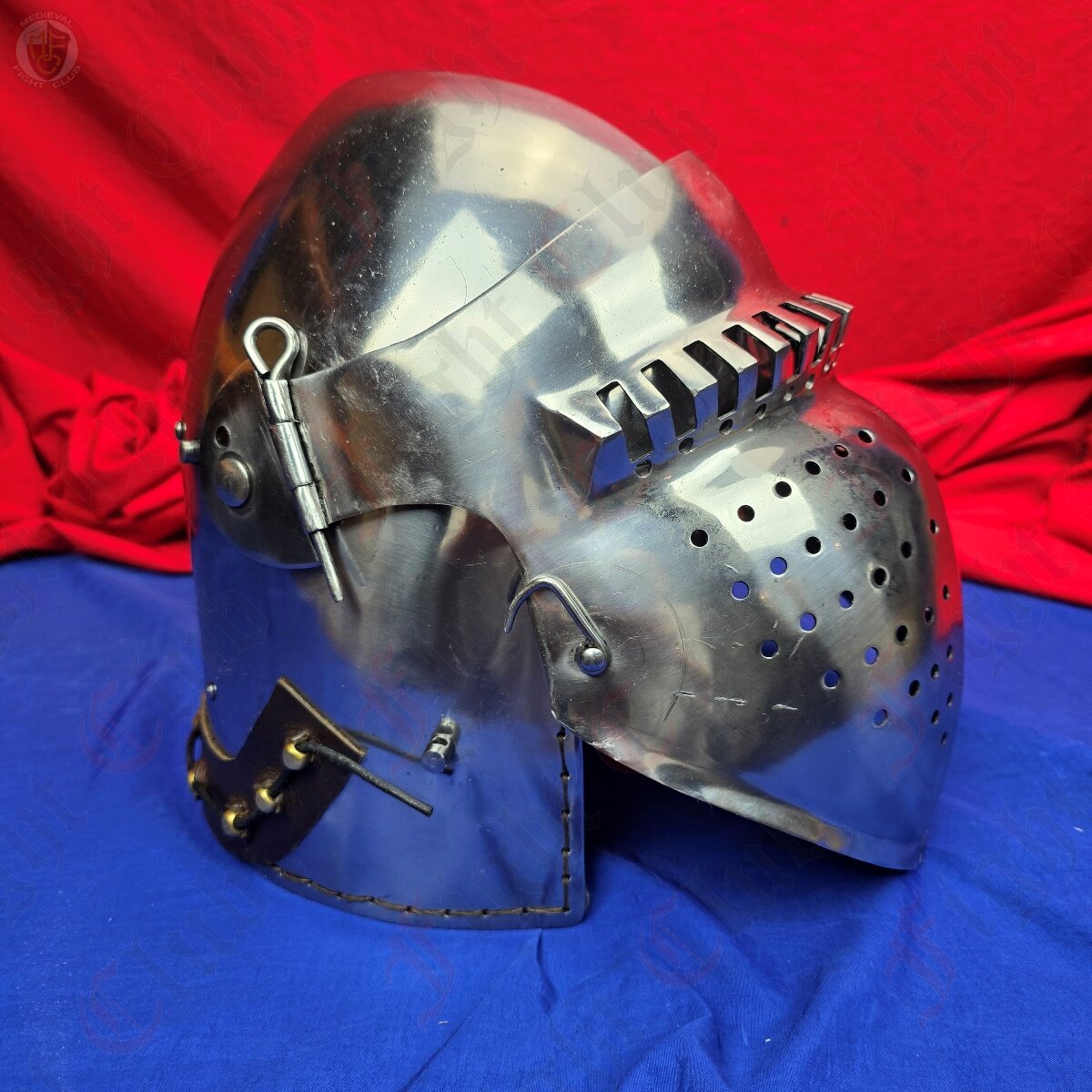Late medieval Globular Bascinet helmet battle ready